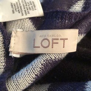 LOFT | Accessories | Loft Navy And White Linen Blend Infinity Scarf ...